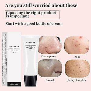 DSKMED Perebella Cc Cream Skin Tone Adjusting, Skin Tone Adjusting CC Cream SPF 43, Cc Cream Color Correcting Spf 43, Colour Correcting Self Adjusting for Mature Skin(2pcs Ivory Color) (Cream)