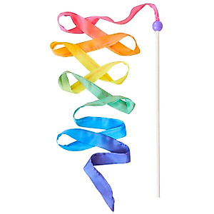 Sarah's Silks Rainbow Streamer - 8' Long Twirling Ribbon Wand for Kids | Montessori and Waldorf Toys