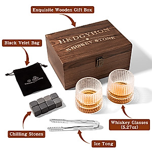 Birthday Gifts for Men, Whiskey Stones Gifts Set for Fathers Day Christmas, Best Gifts for Men Dad Husband Boss Birthday Party Holiday Present