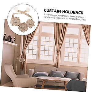 YARNOW Magnetic Window Shade Flower Magnet Buckle Magnetic Window Drapery Tie Backs for Curtains Polyester Bracket Brown Fashion Magnetic Drapery Tiebacks