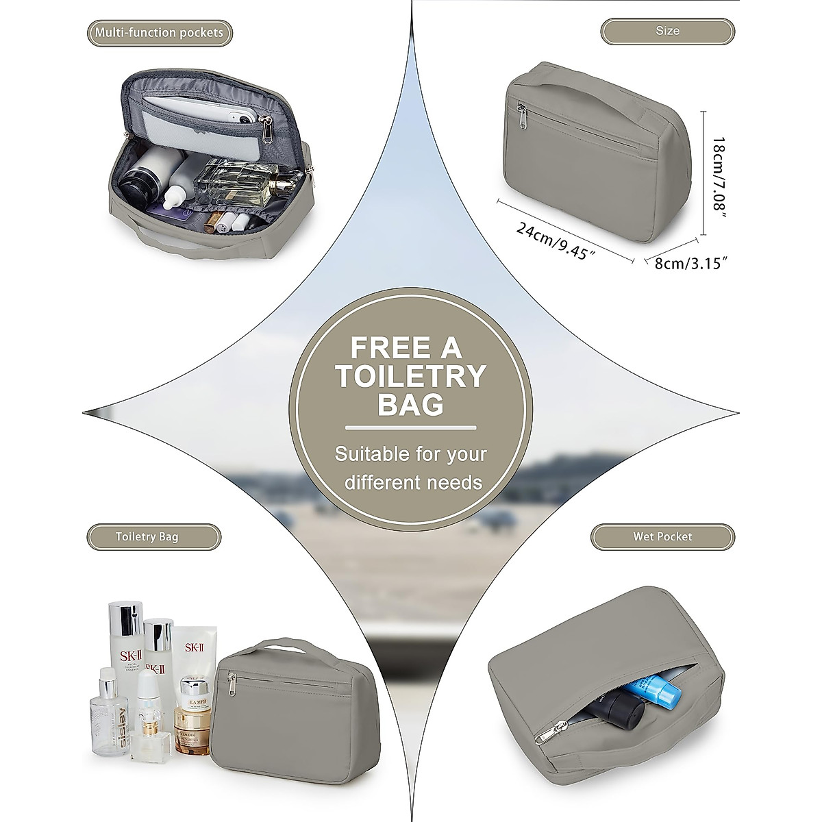 VGCUB Large Travel Backpack,Carry on Backpack for Women Men Airline Approved Gym Backpack Waterproof Business Laptop Daypack,White Brown