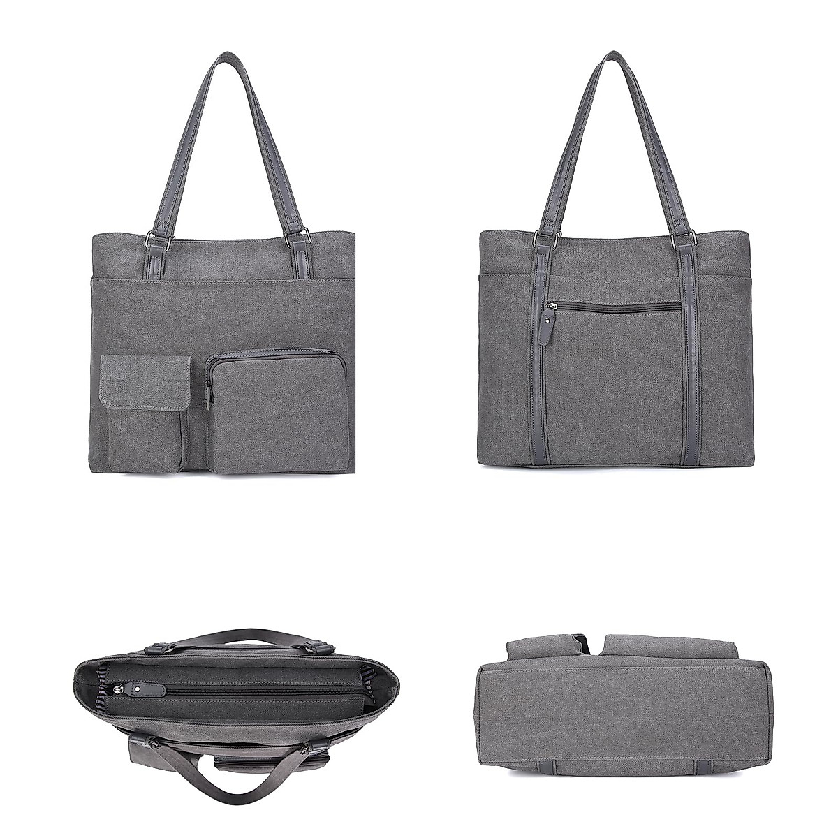 Laptop Tote Bag for Women Work Bags Professional 15.6 Inch Large Canvas Purse with Pockets