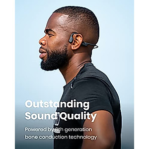 SHOKZ OpenRun (AfterShokz Aeropex) - Open-Ear Bluetooth Bone Conduction Sport Headphones - Sweat Resistant Wireless Earphones for Workouts and Running - Built-in Mic, with Headband