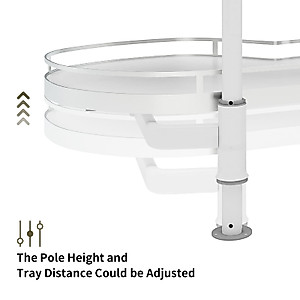 WHIFEA Blind Corner Pull Out Cabinet Organizer, Soft Close 2 Tier Swing Tray, Non-Slip Spice Rack for 36 inch Kitchen Cabinet, Heavy Duty Storage Organizer, Adjustable Height