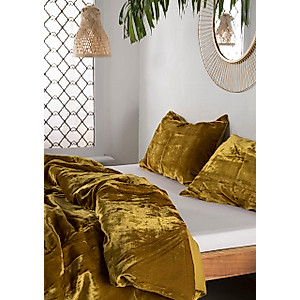 Labhanshi Velvet Duvet Cover (Lime Green, Queen 90x90 Inch)