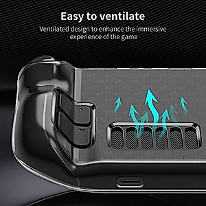 HEYSTOP Steam Deck Case Clear, Protective Case for Steam Deck, Compatible with Steam Deck 2022, TPU Soft Cover Protector with Full Protection, Shock-Absorption, Anti-Slip & Scratch Design