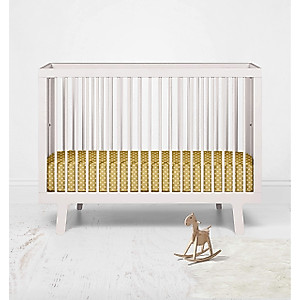 Bacati - Yellow Pin Dots Crib Fitted Sheet
