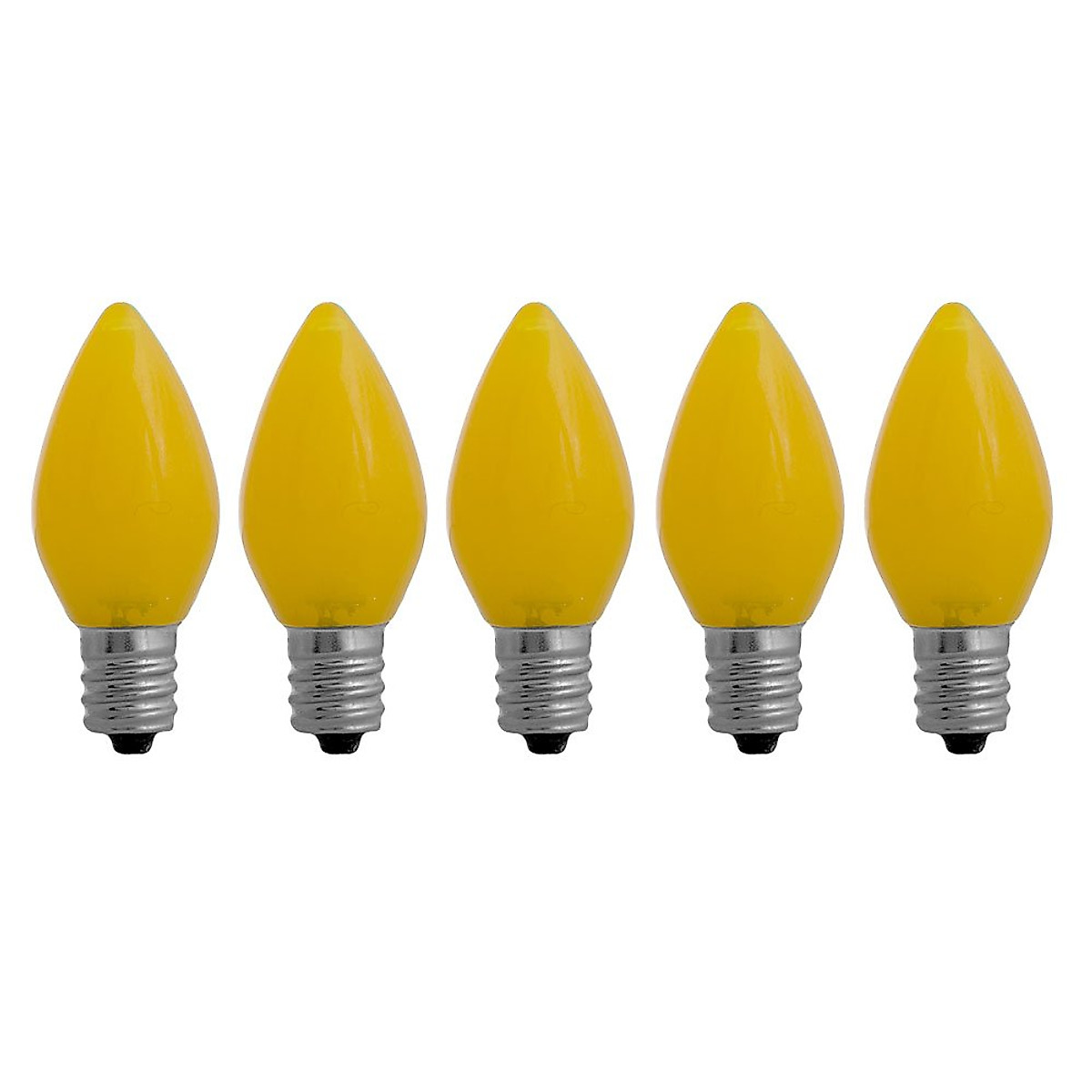 EZLS C7 Yellow Opaque SMD LED Bulbs - 5 Pack Smooth Lens Yellow Opaque C7 Replacement Bulbs