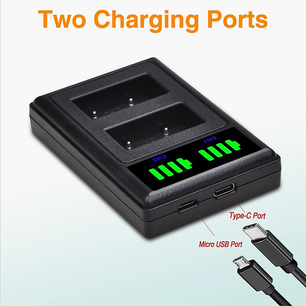 Pickle Power 2Pcs NB-2L NB-2LH Battery and LED Dua Charger for Digital Rebel XT XTi PowerShot G7 G9 S70 S80 S60 S50 S30 S40 S45 DC420 DC410 EOS 400D 350D VIXIA HF R10 Elura 40 50 60