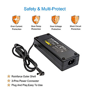 12V 10A Power Supply Adapter - COOLM AC Adaptor 100-240V 50-60HZ DC 12V 120W Adapter Transformer 5.5x2.5mm DC Output Jack for LED Strip Light LED Driver