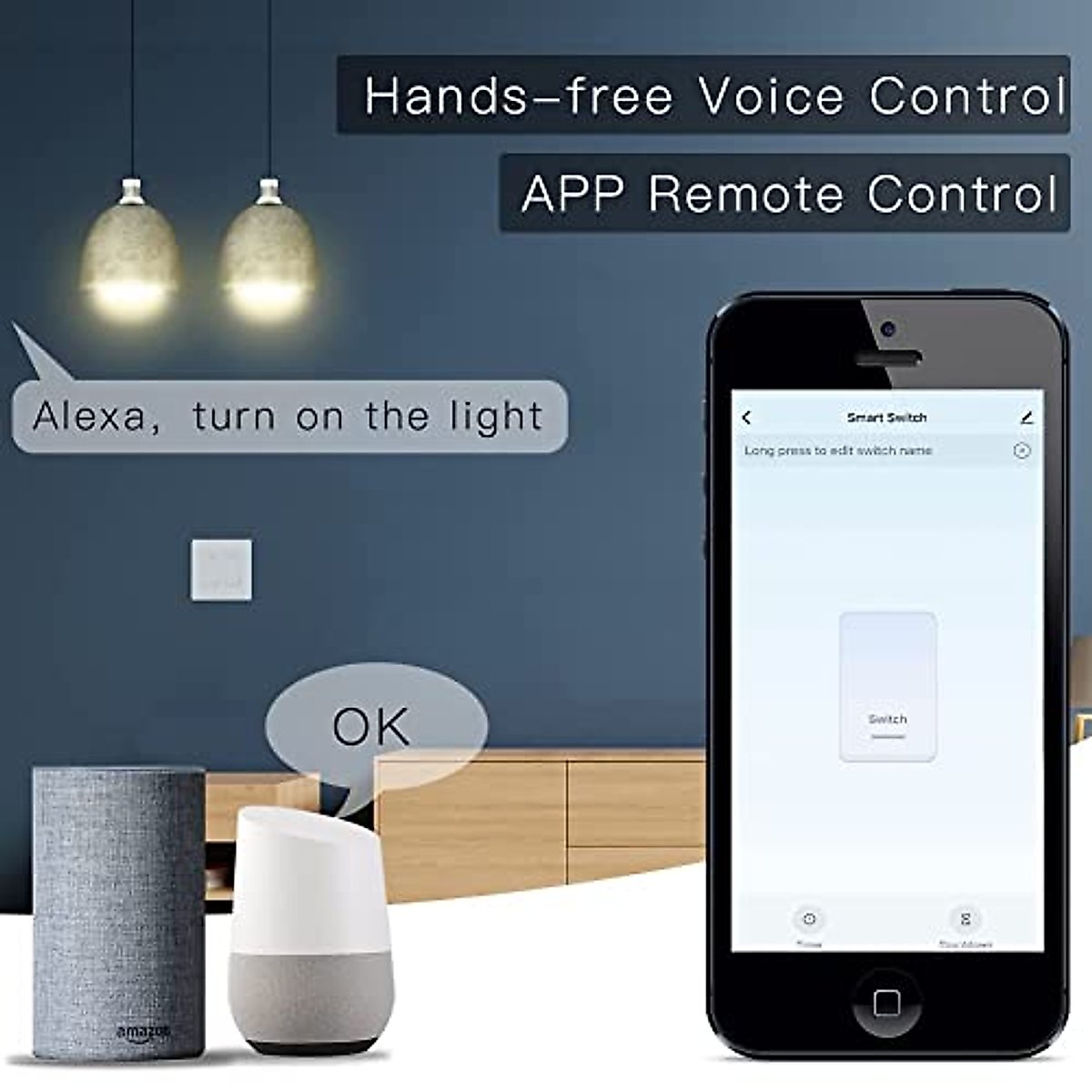 MOES WiFi Smart Light Switch, 2 Gang No Screw Panel Smart Life/Tuya App Wireless Remote Control Wall Switch Timer for Lights, Compatible with Alexa, Google Home, Neutral Wire Required, No Hub Required