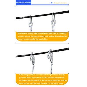 16ft Fire Escape Ladder Rope Ladder Fire Escape Emergency Fire Escape Ladders for 2-3 Story Homes