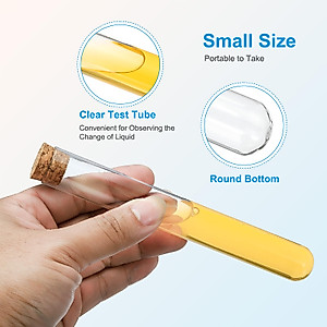 PATIKIL 30ml Test Tubes Set, 20pcs 5.91x0.79in Glass Clear Round Bottom Test Tube Containers with Stopper for Bead Party Candy Bath Salt Storage Scientific Experiment Plant Propagation