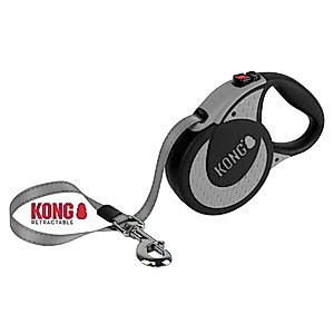 Alcott Kong Ultimate Retractable Dog Leash, Extra Large, Grey, 16' Long