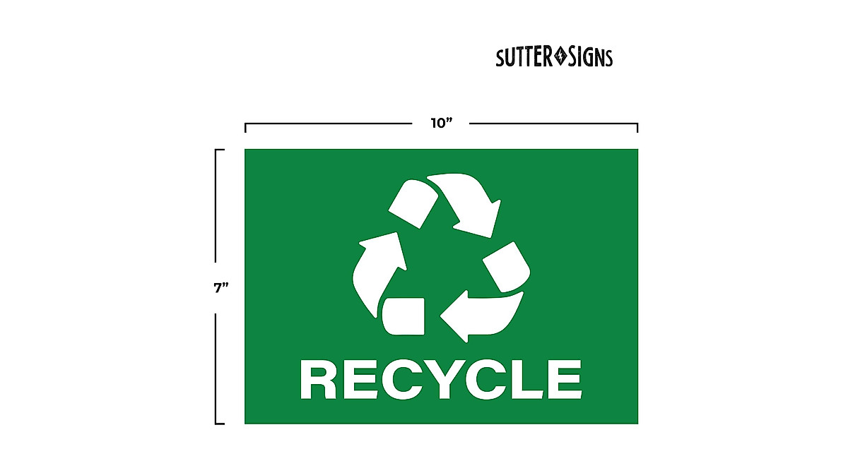Durable Green Recycle Stickers - Pack of 4