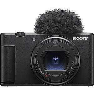 Sony ZV-1 II Digital Camera | Black Bundled with Sony Vlogger Accessory Kit + NP-BX1 Battery + Battery Charger + Microfiber Cleaning Cloth + Camera Cleaning Kit (6 Items)