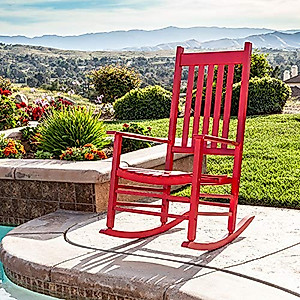 Shine Company 4332CP Vermont Porch Rocker | High Back Rocking Chair – Chili Pepper