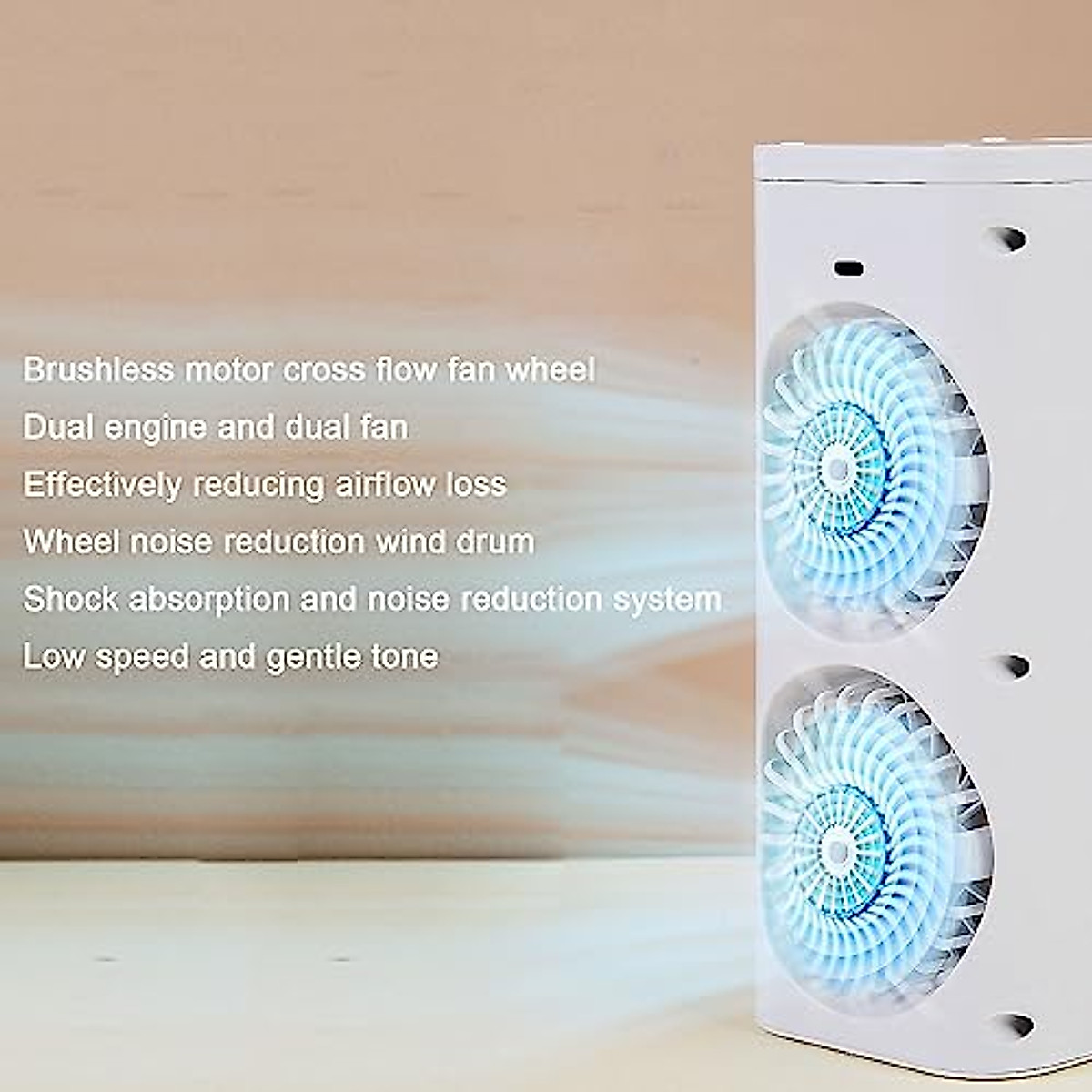 Latest Version Summer Air Conditioners, High Power Automatic Remote Head Air-Conditioner, USB Air-Conditioner Humidifier with 3-Speed with Automatic Head Shaking for Office Bedroom