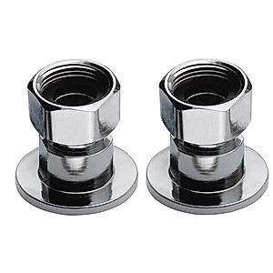 Krowne 21-400L 2 Pcs Heavy Duty Low Lead Coupling Flanges Accessory Kit | Compatible with Krowne 12-8 8" Center Wall-Mounted Faucet for Commercial Kitchen | 1/2" NPT Inlet | Metallic Finish, NSF