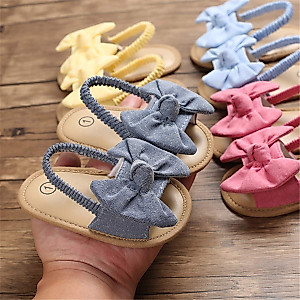 COSANKIM Infant Baby Girls Summer Sandals with Flower Soft Sole Newborn Toddler First Walker Crib Dress Shoes(6-12 months infant 13 Jeans)