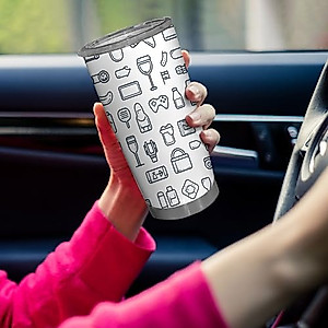 FOCIUZTA 20oz Playful Gaming Pattern Tumbler with Lid, Travel Coffee Cup, Ideal for Easter, Gaming Enthusiast, Mother Day, and Birthday Gifts