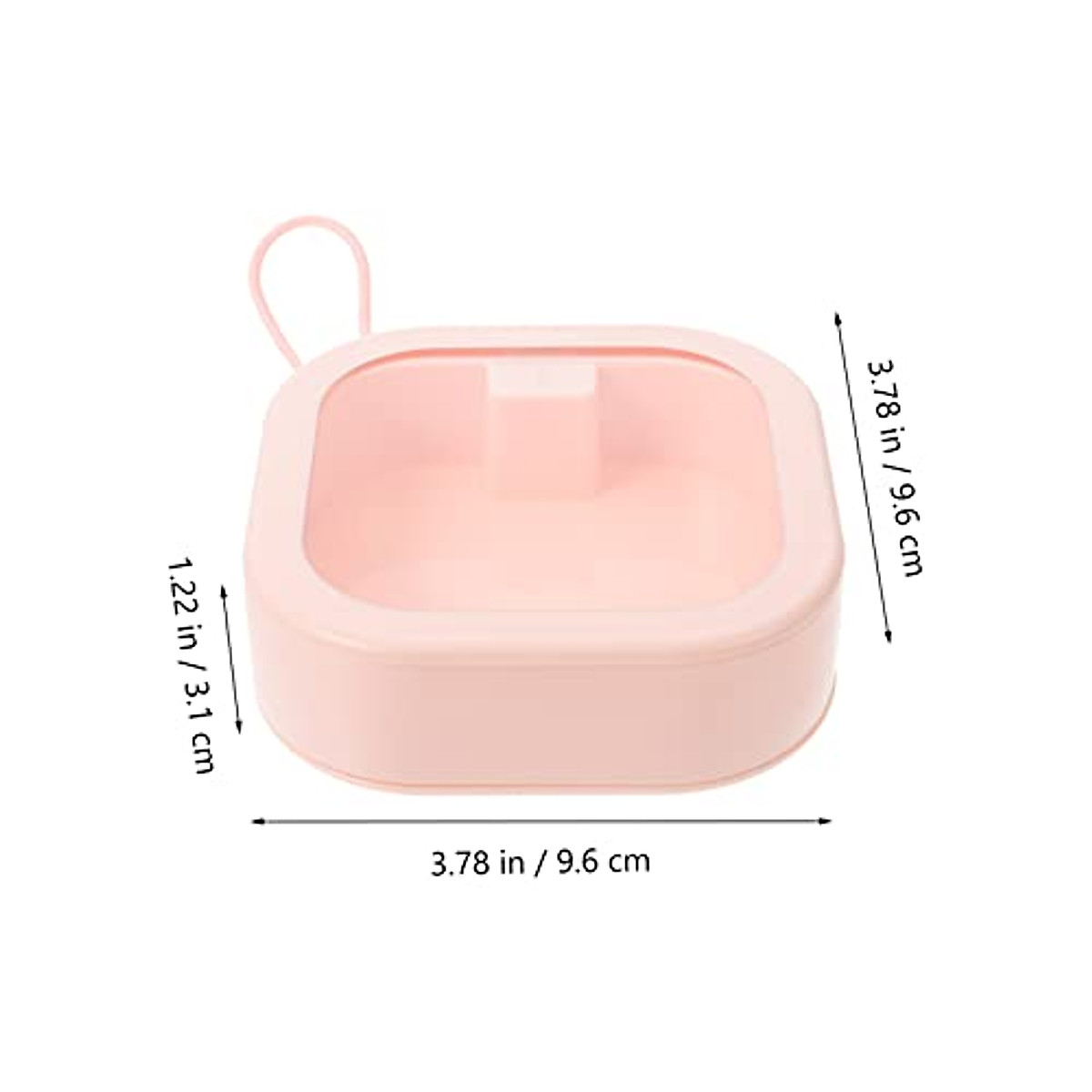 Cabilock Small Travel Jewelry Box Mini Jewelry Case Rings Storage Holder Travel Jewelry Organizer for Hair Ties Earrings Rings Pink (3.78x3.78x1.22 inch)