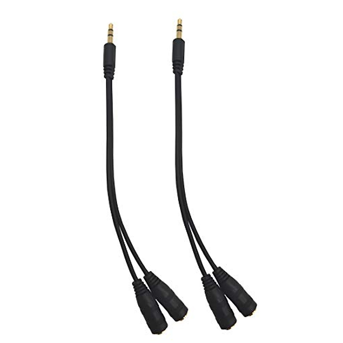 Traovien 3.5mm Splitter , 2Pcs Y Splitter Adapter Wire , 3.5mm Jack Separate Headphone & Mic Plug Adapter 1Male to 2 Female(0.2M/8Inch)