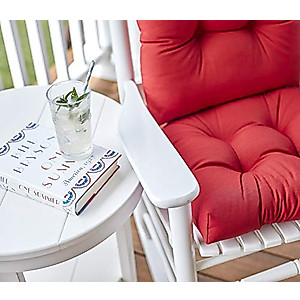 Klear Vu Solarium Cushion, Indoor and Outdoor Rocking Chair Pad for Patio, Living or Nursery Room, 2 Piece Set, Seat 19"x19" and Seatback 21"x18", 01 Red