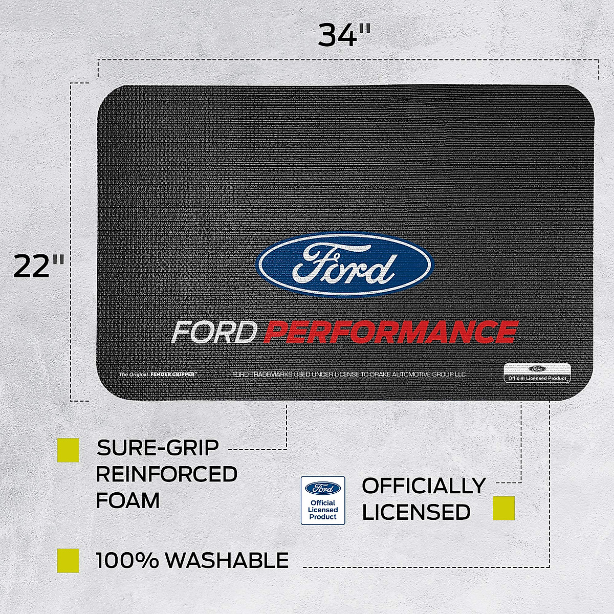 Fender Gripper Premium Fender Cover and Car Bumper Protector with Ford Performance Logo | Officially Licensed by Ford, Universal Fit, Model FG2142