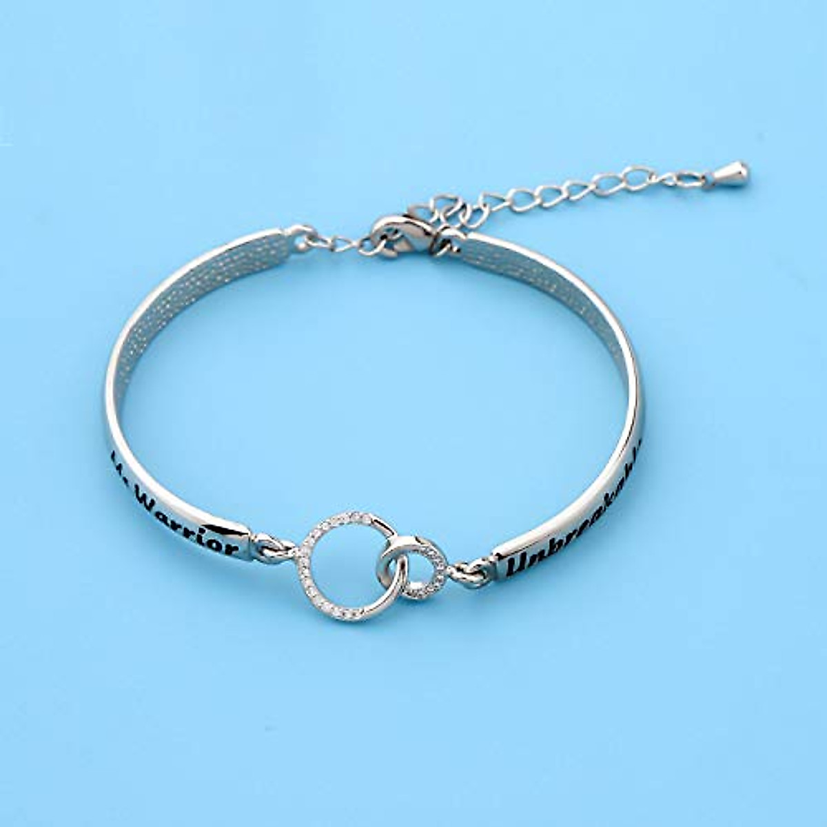 LQRI Multiple Sclerosis Bracelet MS Awareness Gift MS Warrior Unbreakable Bracelet MS Survivor Jewelry Cancer Fighter Gift For Women(silver-MS Warrio)