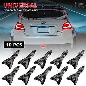Ouzorp 10Pcs Air Vortex Generator Carbon Fiber Pattern Diffuser Shark Fin Set Kit Compatible with Spoiler Roof Wing Pointed