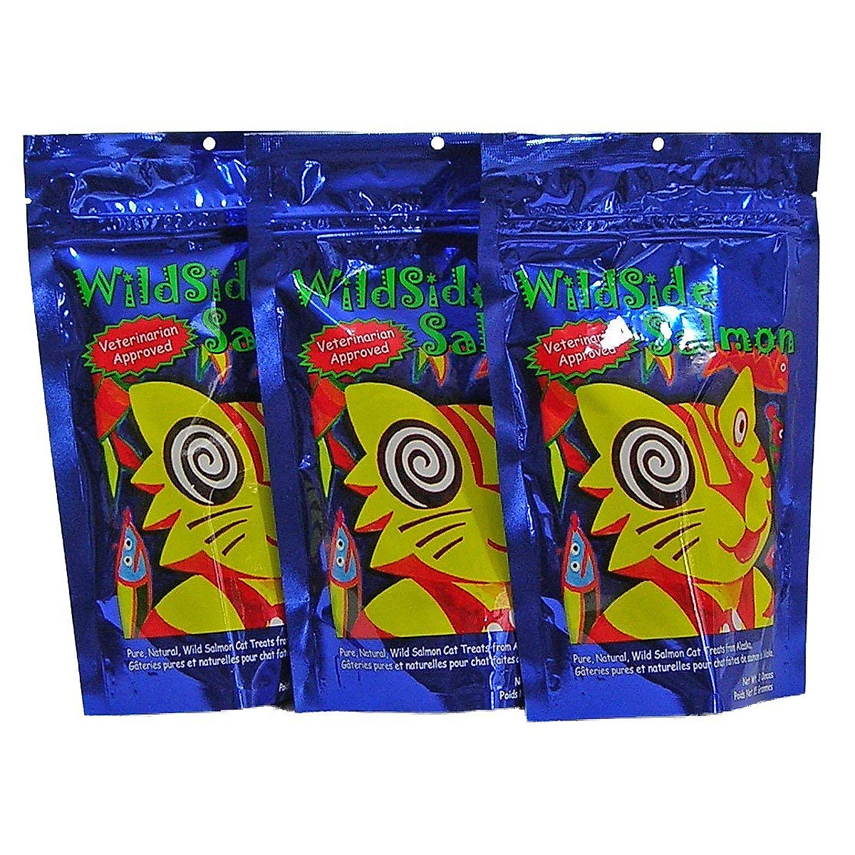 WILDSIDESALMON WildSide Salmon - 100% Wild Alaskan Salmon Freeze Dried Cat Treats - Healthy Training Treat - 3oz (3 Pack)