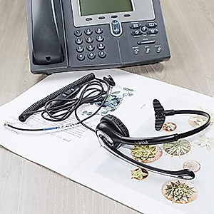 Phone Headset with Microphone Noise Cancelling & Mute Switch, RJ9 Telephone Headsets Compatible with Cisco Office Landline Phones 6851 6945 7841 7861 7942 7945 7961 7962 7965 8811 8841 8845 8851 8861
