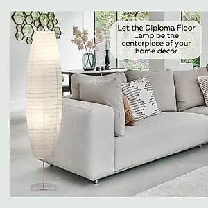 LIGHTACCENTS Diploma Paper Floor Lamp Set of 2 Paper Lamps - Rice Paper Floor Lamps - Paper Floor Lamps for Living Room Fits in Modern Room Decor 50 Inches Tall (Set of 2)