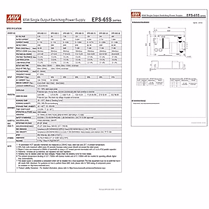 TorqCali EPS-65S-12 65W Single Output Switching Power Supply 12V 5.42A, 88% Efficiency, Universal AC Input, Industrial Grade, for Automation Equipment, Test & Measurement, and More