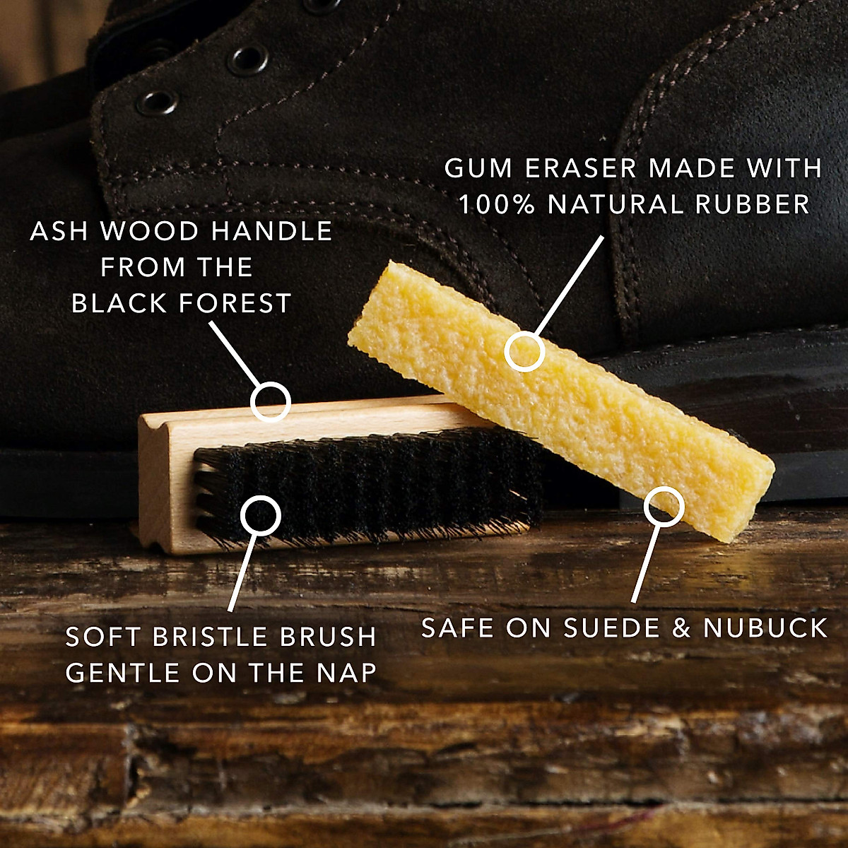 Suede Brush and Eraser - Suede Cleaner - Safe on Suede and Nubuck. Effectively Cleans and Restores Nap - Cobbler's Choice