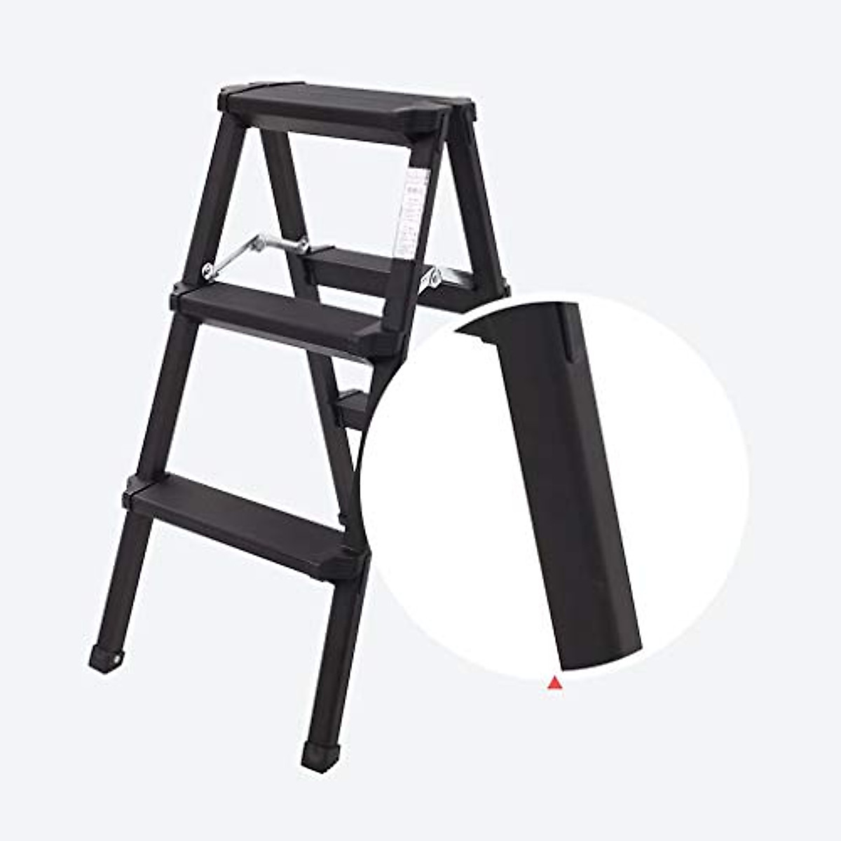 PENGJIE Folding Ladder Step Stool Ladder Stool 3 Step Folding Aluminum Heavy Duty Steel Portable Anti Slip Mat Tread Compact 150 Kg Capacity