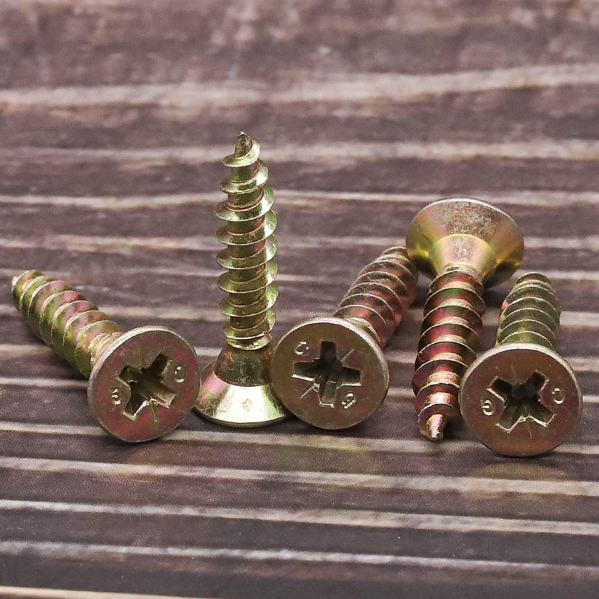 M4 x 20mm (100 PCS) Flat Phillips Head Wood Screws Countersunk Head Drywall Clipboard Screw Phillips Drive Yellow Zinc Plated Wood Interior Construction Projects Metal Screw