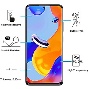 NEW'C 3 Pack Designed for Xiaomi Redmi Note 11 Pro, Redmi Note 11 Pro 5G, Anti-Scratch, Anti-Fingerprints, 9H Hardness, 0.33 mm Ultra Transparent, Ultra Resistant