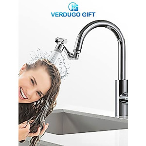 Faucet Extender, 1080 Degree Swivel Faucet Aerator, Large-Angle Rotating Splash Filter Faucet with 2 Water Outlet Modes, Bathroom Rotatable Multifunctional Extension Faucet for Washing Eye/Hair/Face