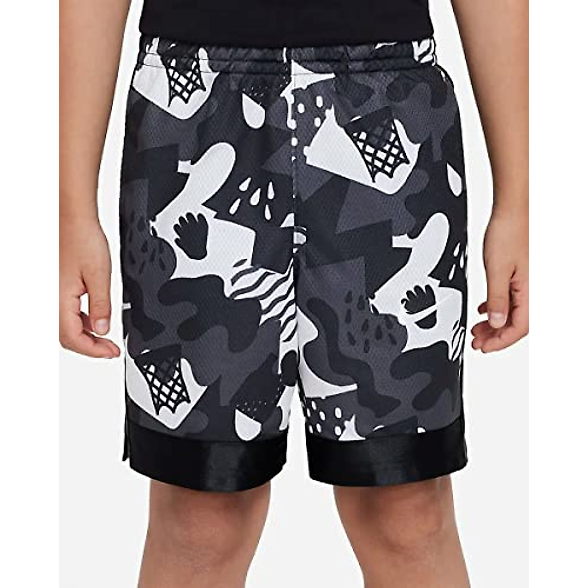 Nike Big Boys' Dri-FIT Elite Basketball Shorts (Large, Black/Black/White)