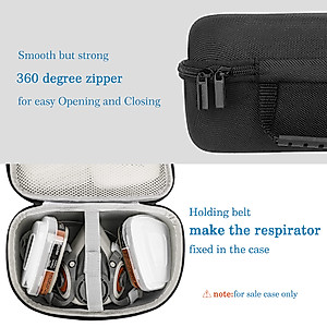 kawazey [ Reusable Half-Mask Respirator Case] Hard Travel storage Case Replacement for 3M Reusable Face Piece 6100/6200/Series [Black]