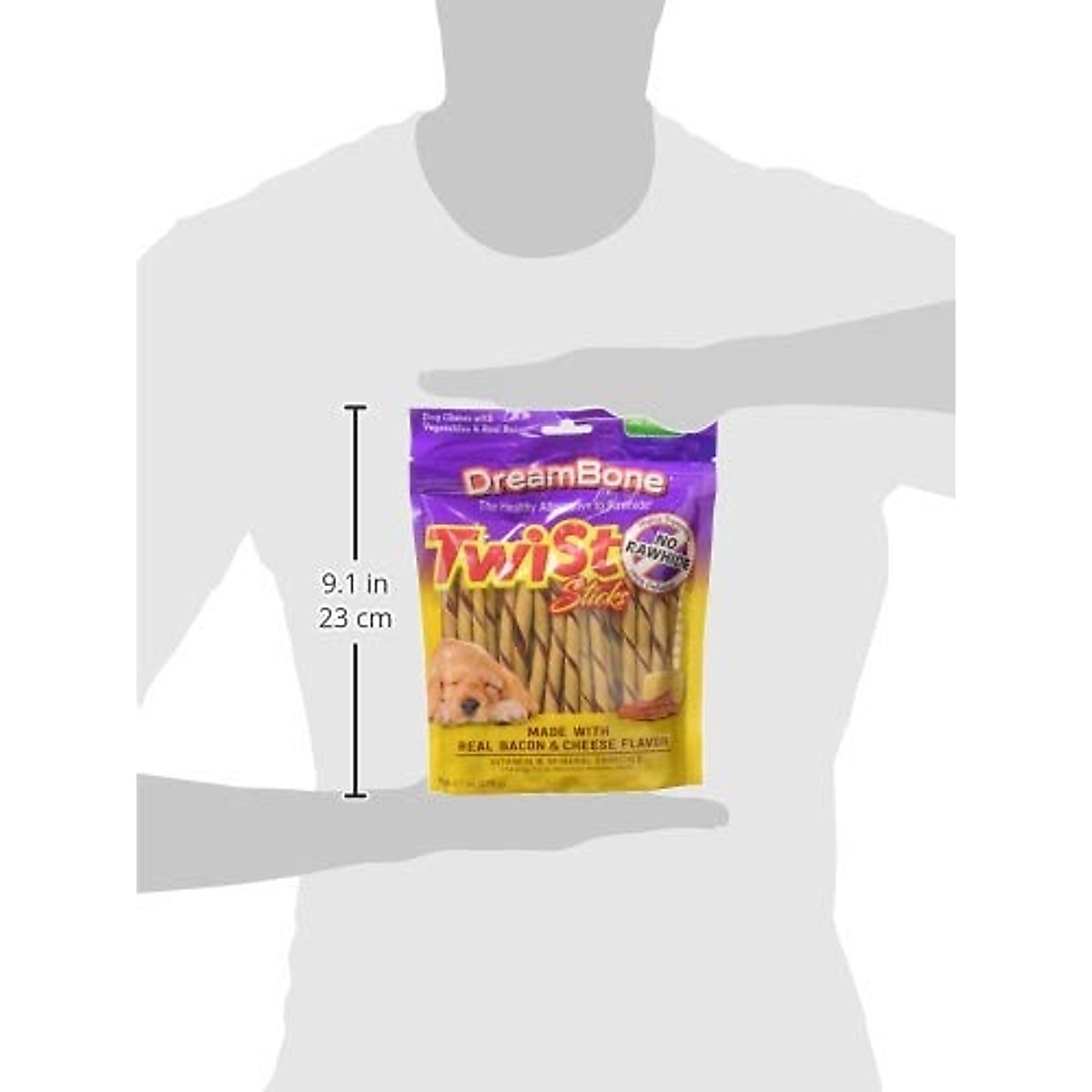 DreamBone Twist Sticks With Real Bacon And Cheese Flavor 50 Count, Rawhide-Free Chews For Dogs