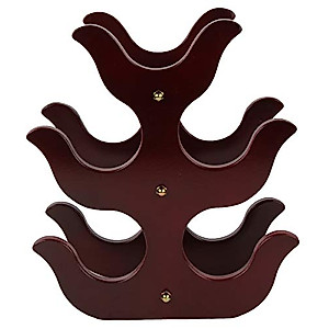 Cherish Wood Wine Rack, Freestanding Countertop Wine Bottle Holder, Wine Display Storage Shelf (5 Bottle)