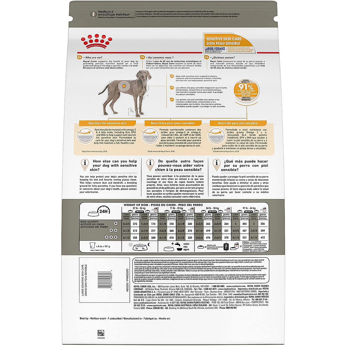 Royal Canin Large Sensitive Skin Care Dry Dog Food, 30 lb bag