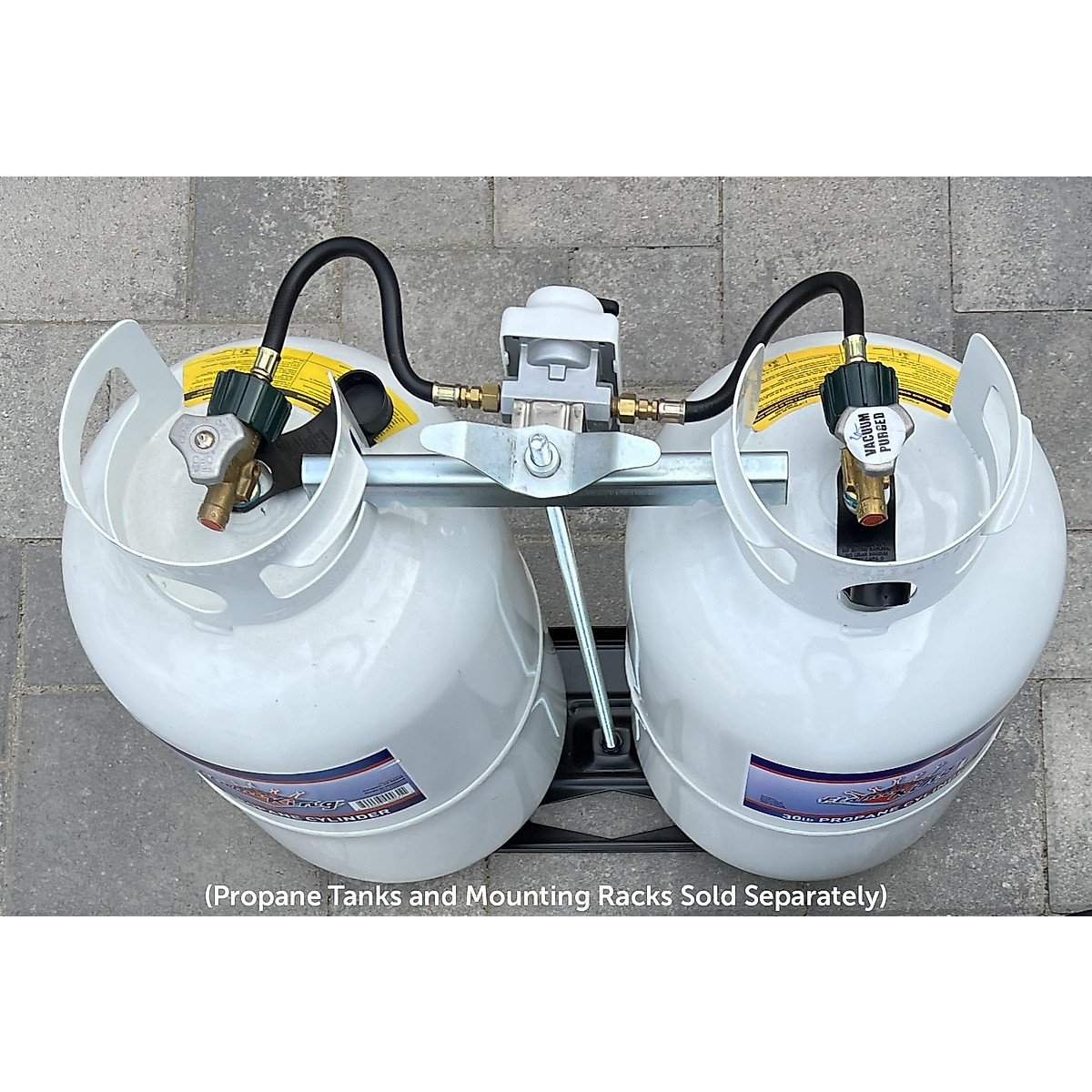 Flame King Auto Changeover LP Propane Gas Regulator Bundle With 48 Inch Hose