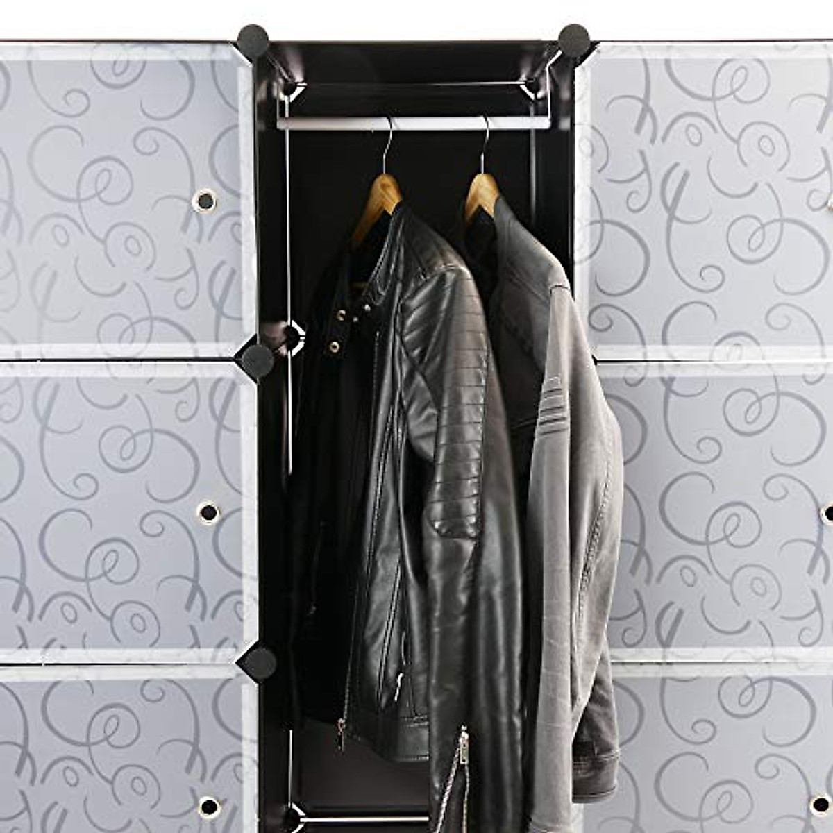 PrimeMatik DY096-VCES White 35 cm Hanging Rod for Cube Modular Organizer Closet 2 Pack (DY096)