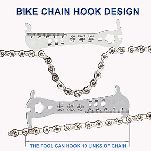 COOLWHEEL Bicycle Chain Checker - Bike Wear Indicator Gauge Measuring Ruler Tool Bike Parts Repair Kit for Mountain and Road Bikes, Folding Bicycle