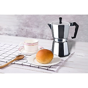 J&V TEXTILES Stovetop Espresso and Coffee Maker, Moka Pot for Classic Italian and Cuban Café Brewing, Cafeteria, (12-Cup)