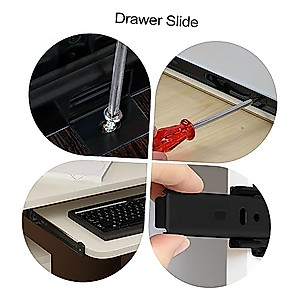 1 Pair Guide pro tec Keyboard Tray Desk Keyboard Drawer Slide Rail Track Desk Drawer Computer Keyboard Drawer Rail Keyboard Track Steel The Slide Rail Rack Office Table Bearing